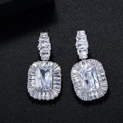 Китай High Quality Women Vintage Luxury Rhinestone Earring jewelry CZ Zirconia Drop Natural stone earrings продается