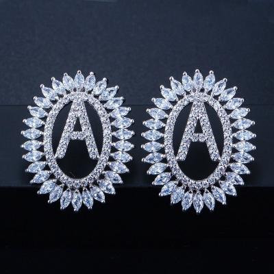 Китай Fashion CZ Letter Earrings Jewelry Christcross-row Earrings necklace jewelry set продается