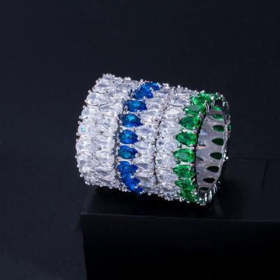 Китай Hot Sale Rainbow CZ Ring For Women Fashion Engagement Wedding Ring Top Quality Charm Ring Jewelry продается