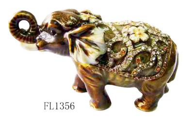 China Indian elephant shape metal enamel jewelry gift boxes for necklaces for sale