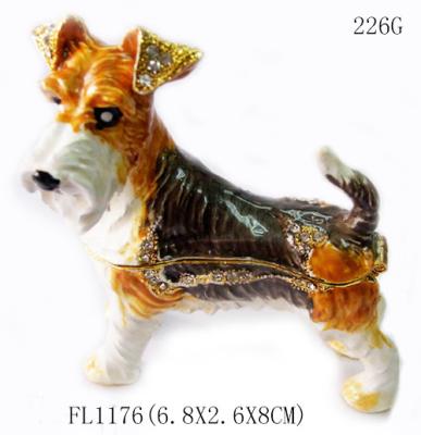 China wholesales metal dog shaped cheap antique jewelry box for promotional gift for sale
