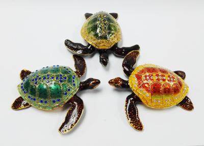 China Metal turtle jewelry box bedside turtle enamel metal jewelry box for sale