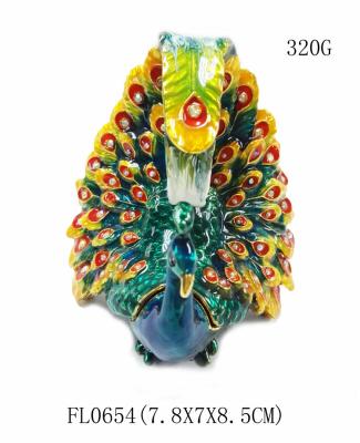 China Double Love Birds Pewter Trinket Box Peacock   Trinket Box Wedding Gift for sale