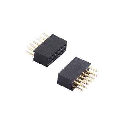 Китай Прямо на соединителя заголовка Pcb вспышка 2.54mm золота строки женского двойная продается