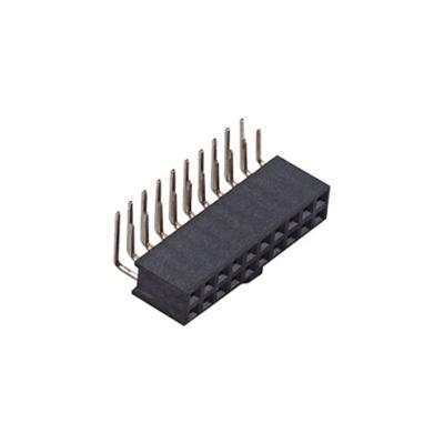 China Conector instantâneo do encabeçamento do ângulo direito do ouro dobro da fileira para PWB 2.54mm à venda