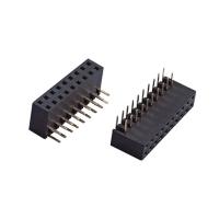 China Double Row Right Angle Female Header Connector 2.54mm Pitch Gold Flash PCB for sale
