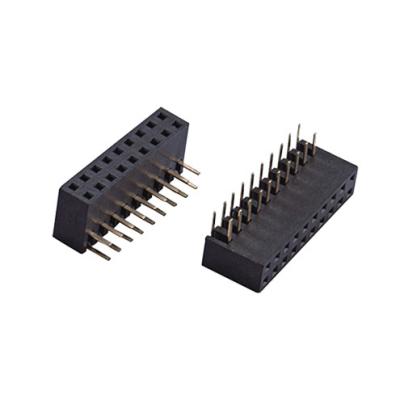 China Conector instantâneo do encabeçamento do ângulo direito do ouro dobro da fileira para PWB 2.54mm à venda