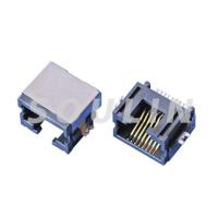 China Gold Plating RJ45 Jack Connector Female Socket 8P8C Ethernet 1000Base-T 1 Port for sale