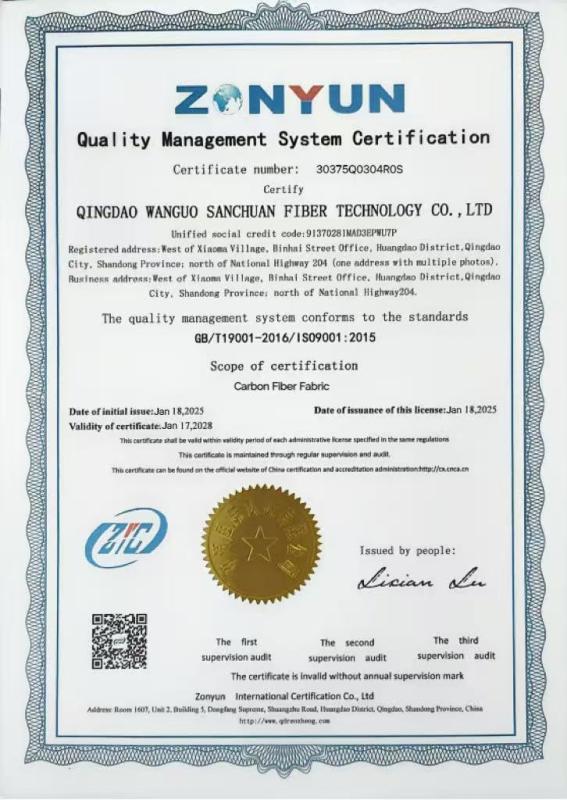 Quality Management System - Qingdao Wanguo Sanchuan Fiber Technology Co., Ltd