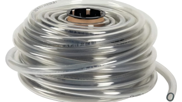 Close-up view of vacuum tubing connections and insulation