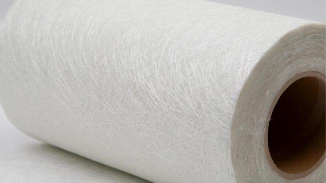 Close-up view of Chopped Strand Mat fibers and binder structure