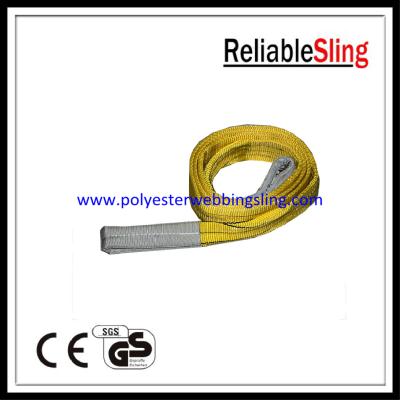 China Aangepaste Gele 3T Vlakke Singelbandslinger met 100% het hoge Materiaal van de hardnekkigheidspolyester Te koop