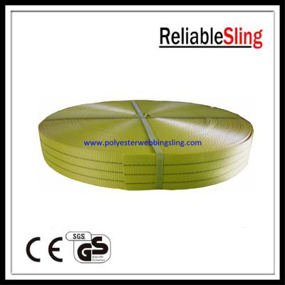 Cina Larghezza 75mm - la tessitura piana del poliestere dell'imbracatura dell'occhio di 90mm rotola il verde giallo 3Ton in vendita