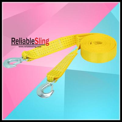 China Colored Polyester Heavy Duty Tow Straps Whose Belts Forged Hooks for sale