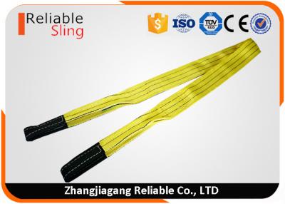 China 3T geel van het de Slingeroog van de Polyester Vlak Singelband de Opheffende Slingers Hoog Flexibel Materiaal Te koop