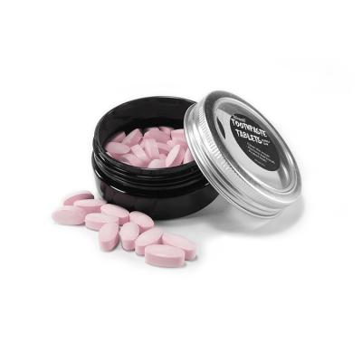中国 ECOの歯磨き粉は歯のstockChewableタブレットの/plastic箱のパッケージのフーセン ガムの味の歯磨き粉のタブレットの白くを錠剤にする 販売のため