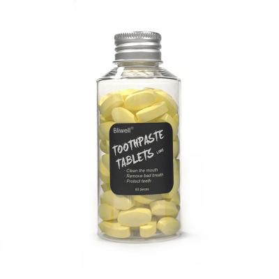 Cina I denti ovali di forma che imbiancano le compresse, dentifricio in pasta del limone riduce in pani lo spreco zero in vendita