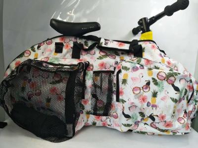 China New Design 600D Waterproof Oxford Printed  Cloth Kids Balance Bike Ride On Bike  Bag With Protective Equipment  Pocket for sale