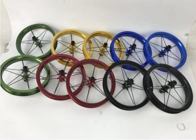China 2020 12inch Bearing Type  Single Wall Kids Balance Bike Wheelset Child Bicycle Wheels 75 84 90 95 100 115mm Golden Color for sale