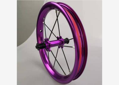 China 12inch Aluminum Alloy Double Wall Children Balance Bike Wheelset Baby Push Bike Wheels  74 85 90 92 95mm Purple Color for sale