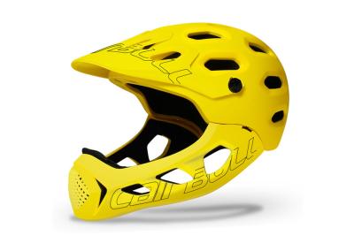 China 2020 New Style PC+EPS In-Mold All Cross New Downhill Mountain Bike Adult Full Helmet Extreme Sports Safety Helmet Yellow for sale