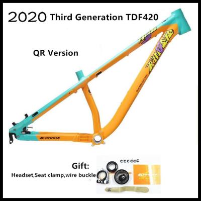 China 27.5er Aluminum  Alloy 4X DJ Dirt Jump Street Bike  Am Hardtail Bicycle Frame QR Version Blue/orange S M L for sale
