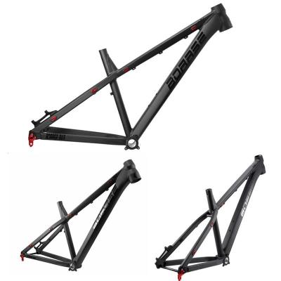 China 2021 New Model Aluminum 26er 27.5er AM All Mountain Bike Hardtail Bicycle Frame With Seat Clamp 142*12(Thru-axle) Black for sale