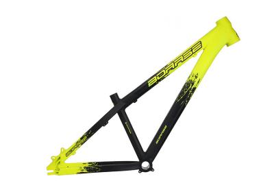 China 2021 Hot Sales 26er Dirt Jump DJ 4X Slope Style Street Bike Hardtail Bicycle Frame With Fishtail Dropout Black Yellow for sale