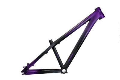 China 2021 New Arrival 26er Dirt Jump DJ 4X Slope Style Street Bike Hardtail Bicycle Frame With Fishtail Dropout Black Purple for sale
