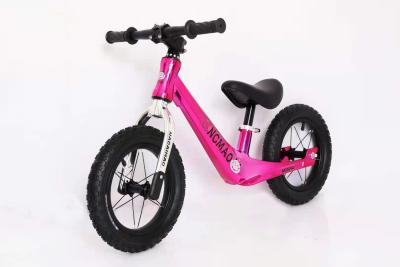 China 2021 New Model 12inch Magnesium Alloy Baby Push Bike Kids Balance Bike Electroplating Rose Red for sale