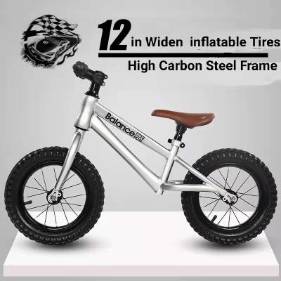 China 12“  High Carbon Steel Three Triangle  Children Balance Bike  2-6 Years Silver for sale