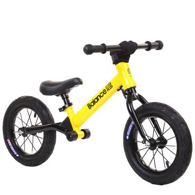China 12in High Carbon Steel  Children Suspesnion Balance Bike Mini Exerciase Bike Yellow-black for sale