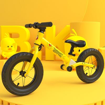 China 12inch Aluminum Alloy  Race Class Suspension Kids Balance Bike Baby Balance Bike Yellow for sale