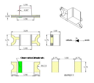 중국 주문을 받아서 만들어진 색깔 SMD 칩 LED 621-624nm 첨단 방출 파장 ROHS 승인 판매용