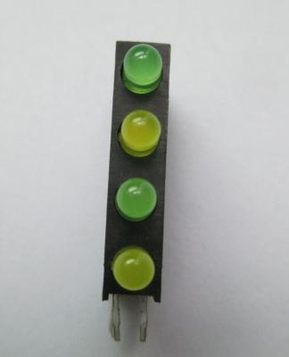 China Four 3.0mm Round Type Housing LED Lamps Two Yellow Green and Two Yellow Color for sale