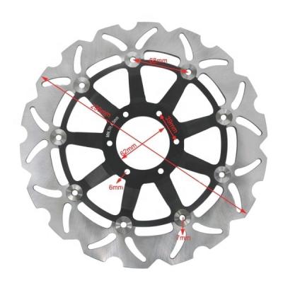 China 6 Mounting Holes 296MM Stainless Steel Motorcycle Floating Brake Disc Rotor for Honda CBR F 600 Crossrunner 800 VFR 800 for sale