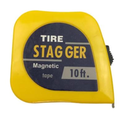 China Yellow 10 Feet Magnetic Racing Tire Stagger Tape Measure 1/4" Blade Width for Precision Measurement in Imperial Inch for sale