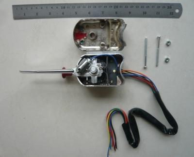 China OEM Standard Size Universal Street Chrome Column Mount Turn Signal Switch with Hazard Knob and Dimmer Lever Easy to Install for sale