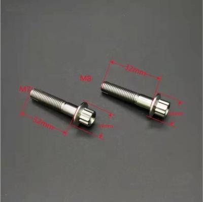 China ISO Standard ZINC Finish Steel and Titanium Gr5 12 PT BBS Split Rim Bolts M7 x 32mm M8*32mm for Automotive Applications for sale