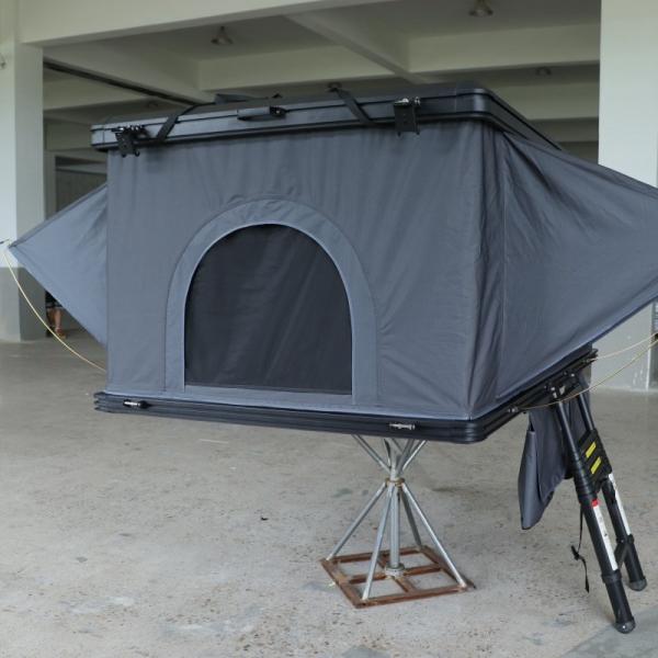 Quality Grey Aluminum 4 Season Folding Roof Top Tent With 320G Polyester Cotton Fabric for sale