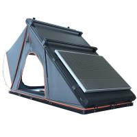 China Customized Logo Grey Triangle Rooftop Tent With Aluminum Shell for sale