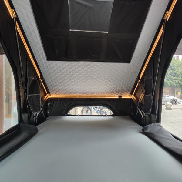 Quality 320G Polyester Cotton Triangle Rooftop Tent Aluminium Black Grey Color for sale