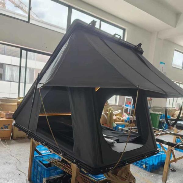 Quality Outdoor Hard Shell Triangle Rooftop Tent With 210*145*150cm Open Size for sale
