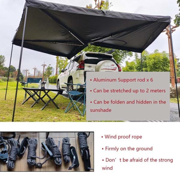 Sun Protection 270 Degree Car Awning For SUV Trucks Vans Logo Fabric Customization
