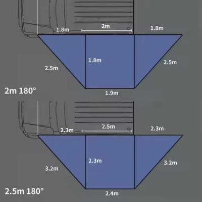 China 5-6 People Free Standing 180 Degree Car Awning For Outdoor Camping for sale