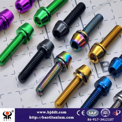 China Titanium screws TC4 Grade 5 DIN912 M6 x 30 taper head for bike for sale