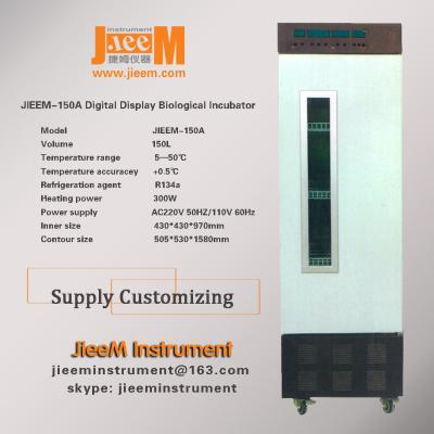 China JIEEM 150A digital Biological Incubator 150L Volume Temp. 5-50DEG.C  laboratory use for sale