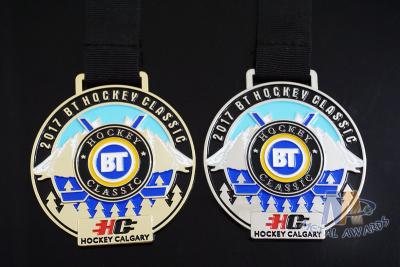 Китай Эмаль изготовленного на заказ логотипа медалей награды металла событий спорт бейсбола Калгари хоккея мягкая с лентой продается