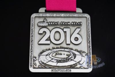 Китай Медаль награды металла 2016 событий катания марафона 10к 5к 1к спорт с плакировкой красной ленты античной серебряной продается