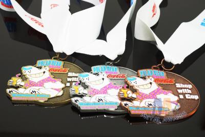 Cina Medaglie di sport dello smalto e nastri molli con la placcatura nera di Nicekl, nastro sublimato in vendita